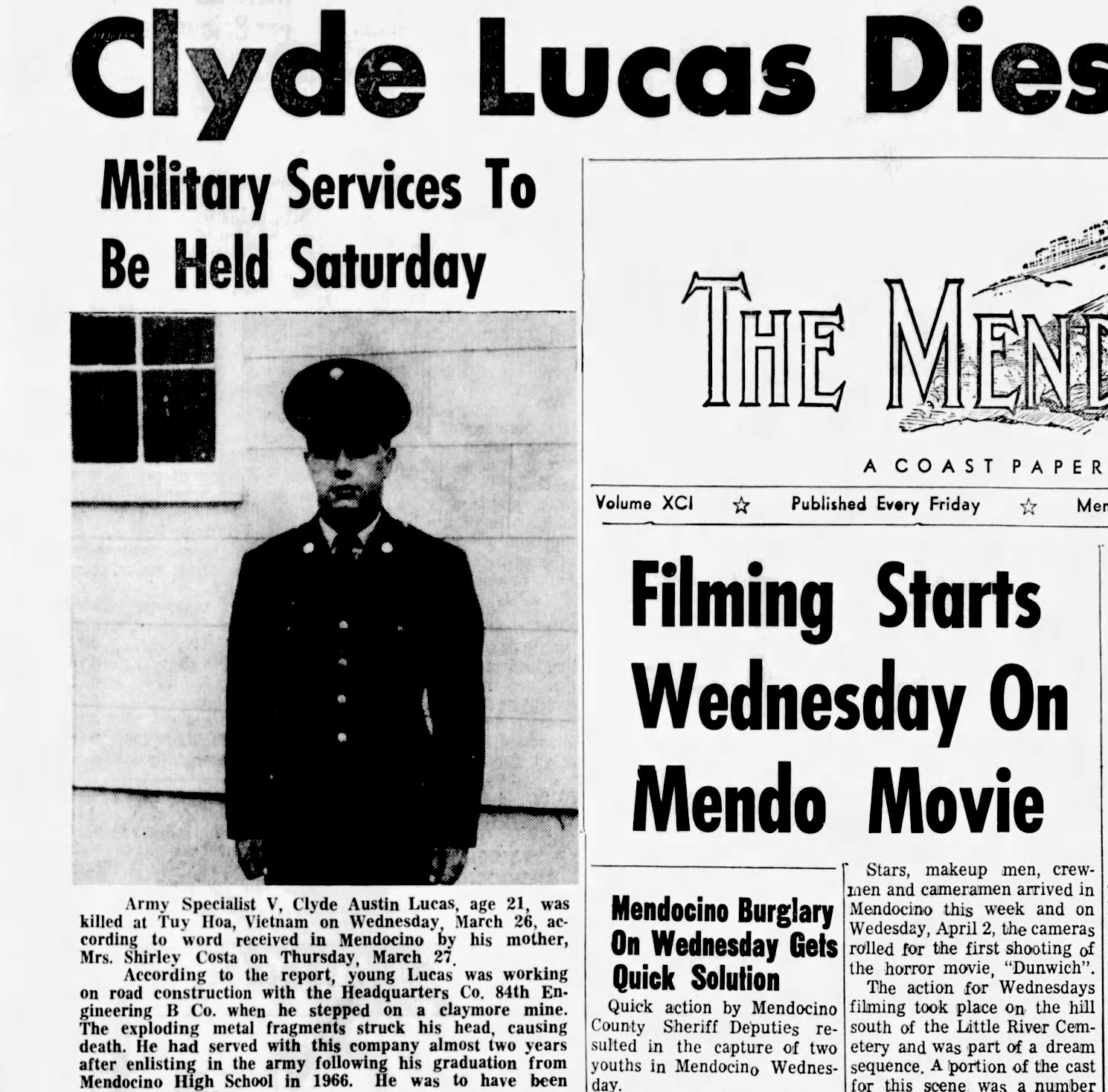 Remembering Clyde Lucas….the first in a probable series of Veterans ...