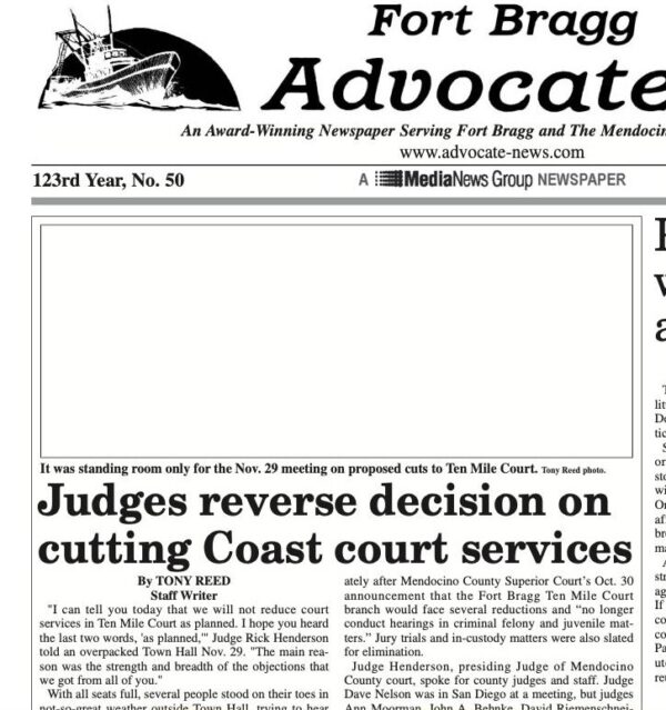 Mendocino County's Judges Eliminate Civil Court in Fort Bragg-Without ...