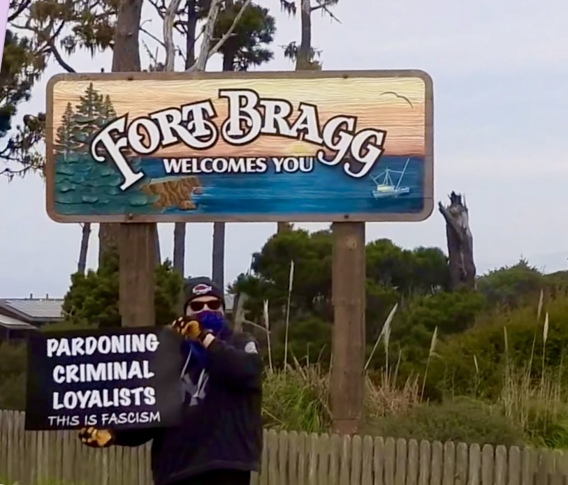 Silent line of masked Coasties stretches across Noyo Bridge, delivering ...